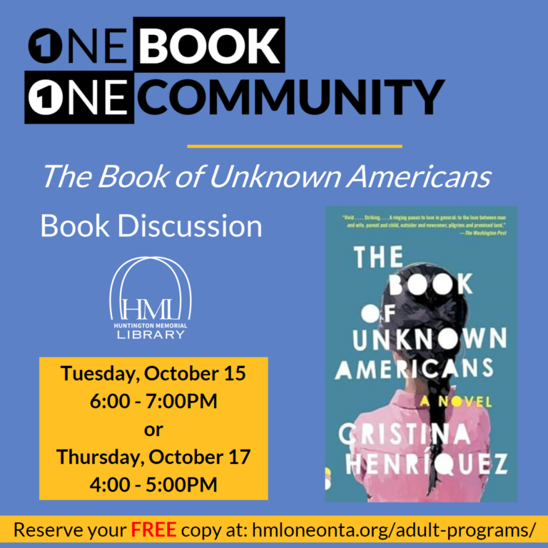 Adult Programs - Public Library | Oneonta, New York | Huntington ...